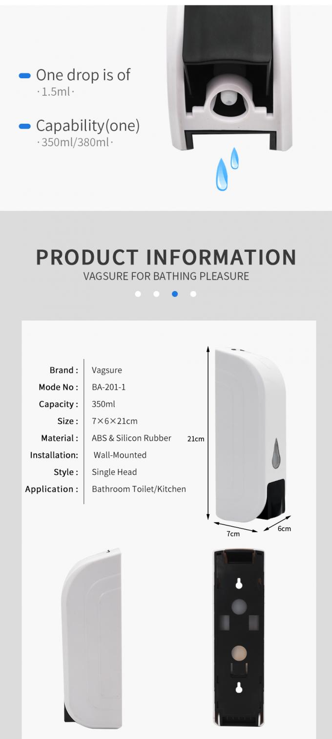 White Color Wall Mounted Liquid Soap Dispenser / Combined Wall Hung ...